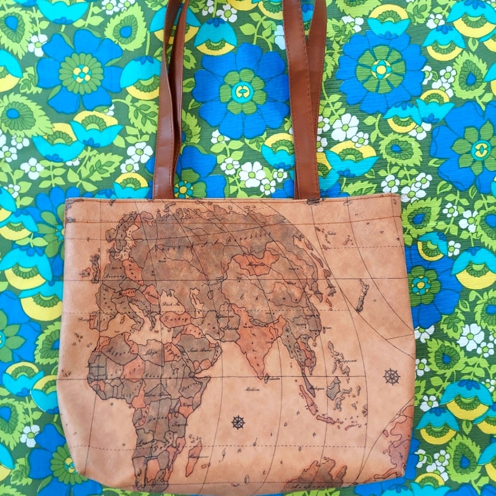 Vintage World Maps Tote Bag Shoulder Purse Carry On - Gem